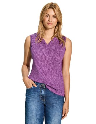 Cecil Top mit Paspelband und Print