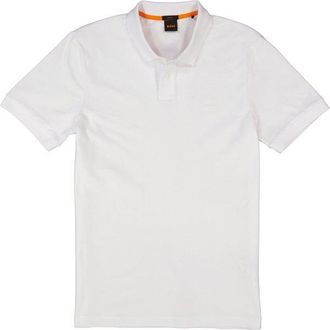 Boss Orange by Hugo Boss BOSS Orange Herren Polo-Shirt weiß Slim Fit