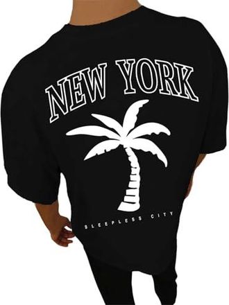 Generic T-shirts pour hommes &agrave; col rond &agrave; manches courtes haut l&eacute;ger d&eacute;contract&eacute; respirant confortable coupe ample d&eacute;contract&eacute; hommes t-shirts &agrave; manches court