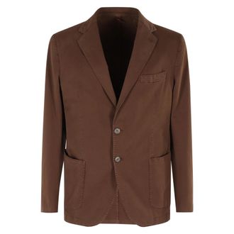 Santaniello Marineblaue Gabardinejacke mit Revers - - Jackets - Herren - Braun - XL