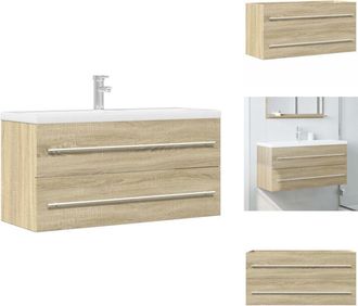 vidaXL Waschbeckenunterschrank Sonoma-Eiche 100x38,5x48 cm - Waschbeckenschrank - Waschbeckenschr&auml;nke - Waschtisch - Waschtischunterschrank