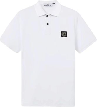 Stone Island Polo Manches Courtes Coupe Ajust&eacute;e - Homme - Tops - Blanc - Taille: L