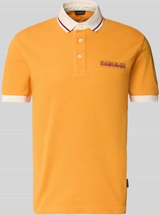 Napapijri Slim Fit Poloshirt mit Label-Print