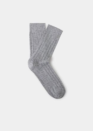 Mango Chaussettes coton maille c&ocirc;tel&eacute;e gris chin&eacute; clair - Homme - 40-42 - MANGO MAN