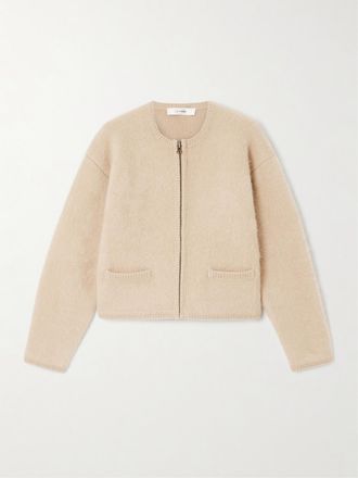 Frame Denim Cardigan En Laine M&eacute;lang&eacute;e Bross&eacute;e - Cr&egrave;me