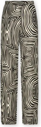 Elena Miro Femme, Pantalons, Noir, Taille: 52 FR Pantalon Palazzo Imprim&eacute; en Viscose