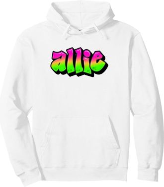 BDAZ Allie Graffiti Personalisierter Name Gr&uuml;n Rosa Frauen M&auml;dchen Pullover Hoodie