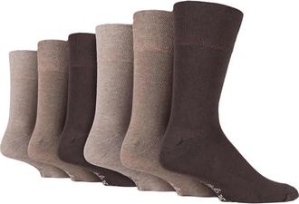 SockShop Gentle Grip - Chaussettes Hommes Non Élastiques 12 Paires - EU 39-45, Marron Beige MGG103