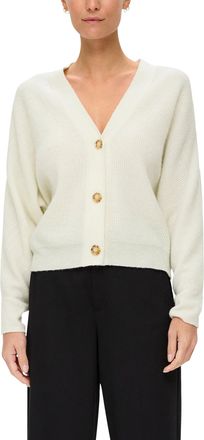 s.Oliver Damen Strickjacke, Wei&szlig;, 38 EU