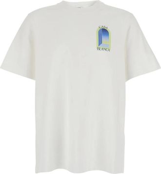 Casablanca Homme, Tops, Blanc, Taille: M Arches Classic T-Shirt