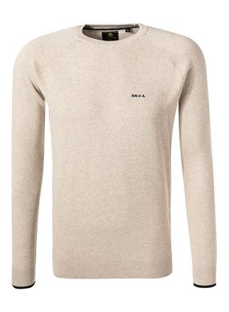 N.Z.A. Herren Pullover beige Baumwolle unifarben