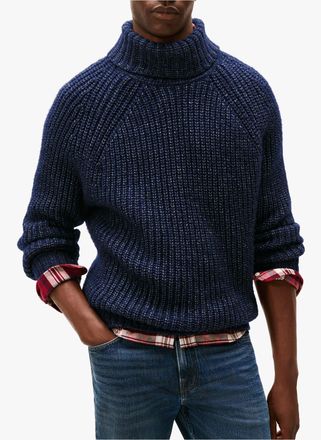 Tommy Hilfiger Pull col roul&eacute; en laine et coton m&eacute;lang&eacute;s