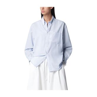 Dunst Femme, Blouses et Chemises, Bleu, Taille: 42 FR Overshirt Classique &agrave; Rayures