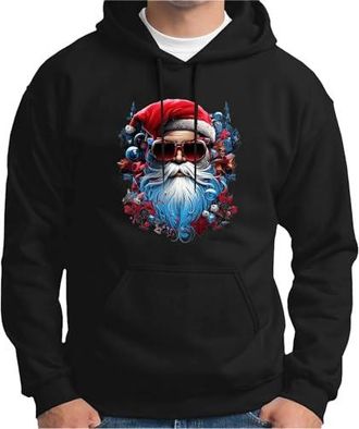 Generic Sweat à capuche en polaire pour homme - Impression 2D - Velours épais - Sweatshirt décontracté pour le sport - Cadeau de Noël, Noir, M