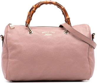 Gucci Hobo Bags - Medium Calfskin Bamboo Shopper Boston Bag - Gr. unisize - in Gold - f&uuml;r Damen