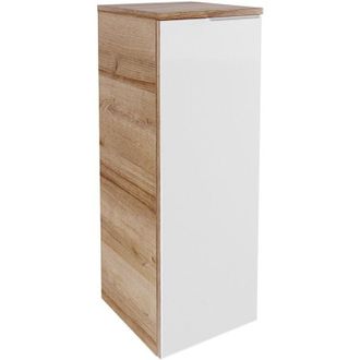 Fackelmann B.brillant Midischrank 30cm - Ast Eiche - Glas Wei&szlig;