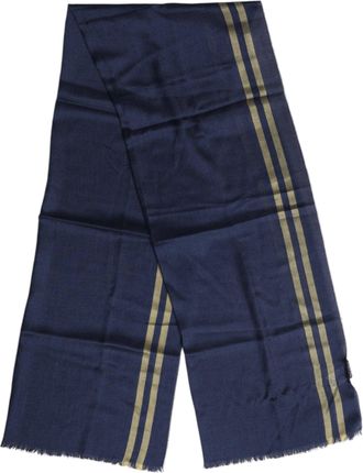 Dolce & Gabbana Mens Cashmere Silk-Blend Scarf Navy Cotton