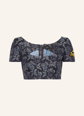 Etro Etro Cropped-Shirt Mit Pailletten blau