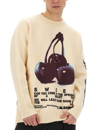 Jil Sander Embroidered Wool Sweater - Beige