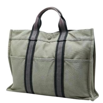 Herm&egrave;s Pre-owned Toile sacs-main - Femme - Pre-owned - Vert - Taille: ONE Size