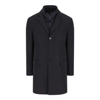 Fay Doppelmantel aus Stretch-Gabardine - - Coats - Herren - Blau - 2XL
