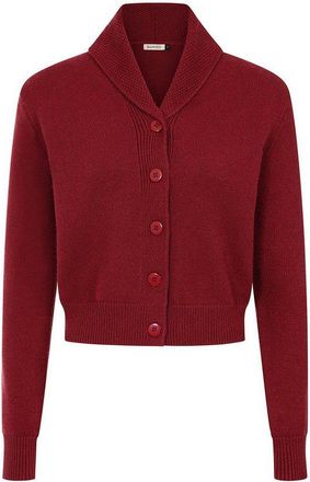 Banned Strickjacke Violet Cardigan Burgunder Vintage Schalkragen