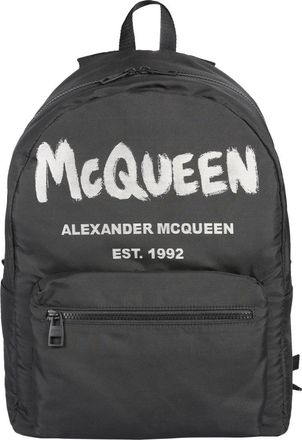 Alexander McQueen Mens Metropolitan Backpack Black Polyester Backpacks