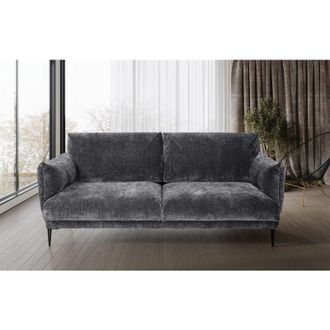 Fun M&ouml;bel Sofa Designersofa madison 3-Sitzer in Stoff Dress Me Grau