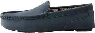 Next Homme Chaussons Mocassins doubl&eacute;s de Fausse Fourrure Bleu Marine 43