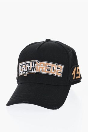 Dsquared2 Cotton Gabardine Cap with Patches size Unica