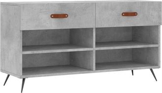 Les Tendances Banc à chaussures gris béton 102x35x55 bois dingénierie