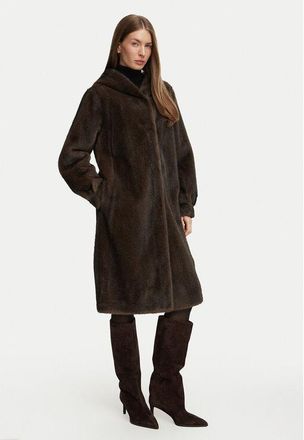 Marella Pelzmantel Emme by Marella Fanello 2625456102 Dunkelbeige Regular Fit