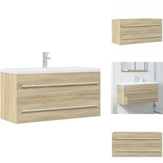 vidaXL Waschbeckenunterschrank Sonoma-Eiche 100x38,5x48 cm - Waschbeckenschrank - Waschbeckenschr&auml;nke - Waschtisch - Waschtischunterschrank