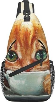 Generic Coffee Kitty Sac &agrave; bandouli&egrave;re de voyage pour homme Sac &agrave; dos de randonn&eacute;e