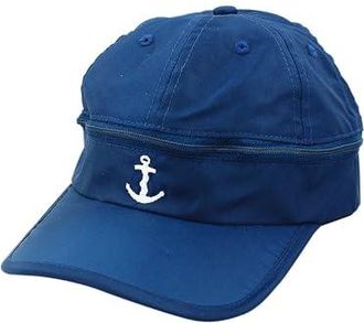 NKlaus 16071 Casquette de pluie/soleil « Ancre » en polyester brodé, résistante aux intempéries, accents maritimes Bleu marine, bleu marine, XXS-4XL