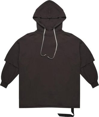 Rick Owens Homme, Sweatshirts et sweats &agrave; capuche, Brun, Taille: ONE Size Tommy Hustler Sweat &agrave; capuche