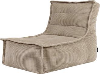Icon Brand Dolce Sitzsack-Liege für Erwachsene, Hellbraun, Flauschiger Cordstoff, Riesen Sitzsack Cord mit Füllung, Bean Bag Chair, Bequemer Sessel Wohnzimmer, L