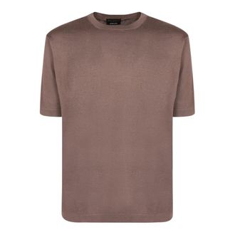 Dell'Oglio Klassisches T-Shirt - - Tops - Herren - Braun - L