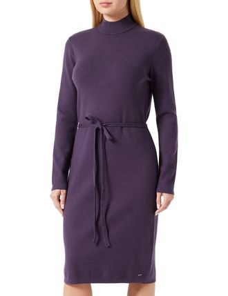 Mexx Womens Mock Neck Knitted Casual Dress, Dark Purple, XXL