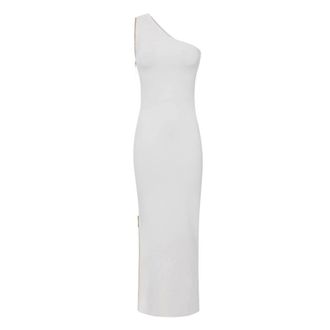 Elisabetta Franchi Robe en maille Red Carpet avec fermeture &eacute;clair - Femme - Robes - Blanc - Taille: 38 FR