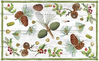 Vilber Natale Teppich (40 x 65 x 0,2 cm), PVC, Polyester, rutschfest, waschbar, hitzebest&auml;ndig, mit passenden Tischsets und Tischl&auml;ufer