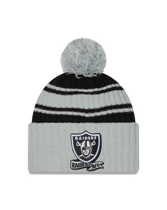 New Era Las Vegas Raiders NFL 2022 Sideline Sport Knit Grey Black Beanie - One-Size