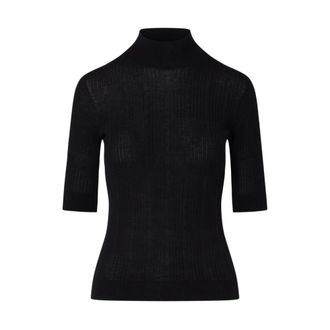 Liu Jo Haut en Laine avec Strass - Femme - Pulls - Noir - Taille: 42 FR