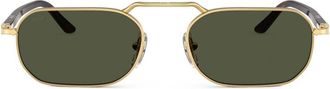 Persol Sonnenbrille mit eckigem Gestell - Gold