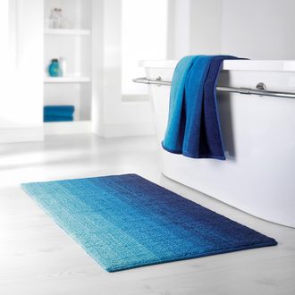 Dyckhoff Badteppich Colori, Blau, 70 x 120 cm, 100% Bio Baumwolle, GOTS