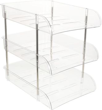 Angoily Transparenter Schreibtisch Organizer aus Stapelbares Bücher Aktenablagesystem für Schüler und Büro Multifunktionaler Dokumentenhalter zur Platzoptimie