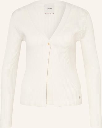Calvin Klein Set: Stricktop Und Strickjacke weiss