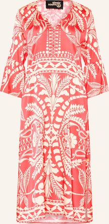 Yippie Hippie Yippie Hippie Satinkleid Mit 3/4-Arm Und R&uuml;schen rot