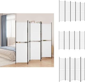 vidaXL Vidaxl - Cloison de séparation 5 panneaux Blanc 250x180 cm Tissu - Cloison De Séparation - Écran De Confidentialité - Séparateur De Pièce - Mur