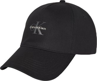Calvin Klein Herren Cap Mono Logo Panel aus Baumwolle, Schwarz (Black), Einheitsgr&ouml;&szlig;e